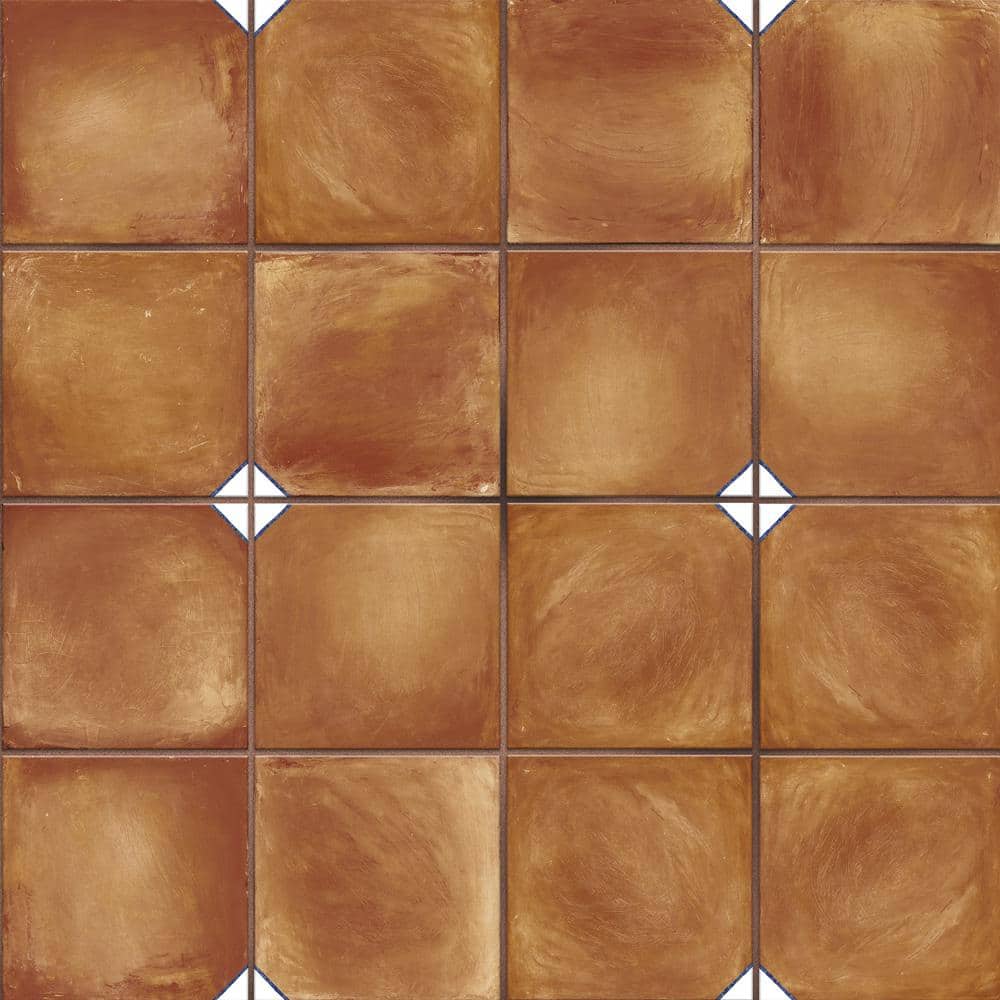 Merola Tile Sentier des Ocres Coin Blue 7-7/8 in. x 7-7/8 in. Porcelain ...