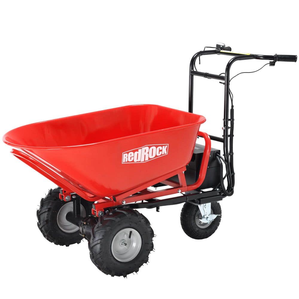 6 cu. ft. Steel Powered Weelbarrow in Red for Outdoor HG-801 - The Home ...