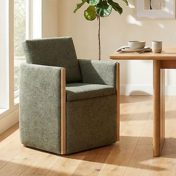 Spruce & Spring Tessa Green Fabric Modern Upholstered Dining Chairs ...