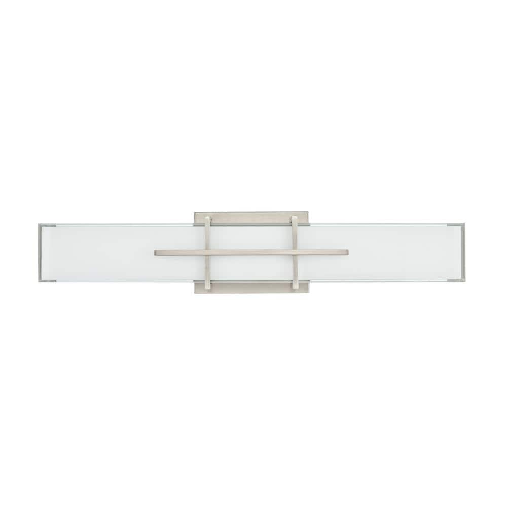 Millennium Lighting Tocco 24 in. 1 LED-Light Brushed Nickel Vanity-Light with White Shade 7701 ...