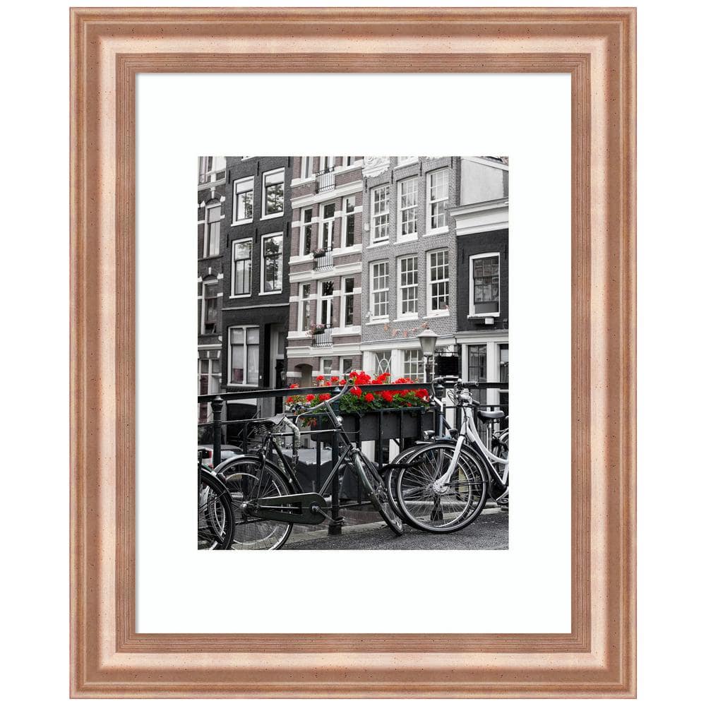 Amanti Art 11 in. x 14 in. Harmony Rose Gold Wood Picture Frame Opening ...