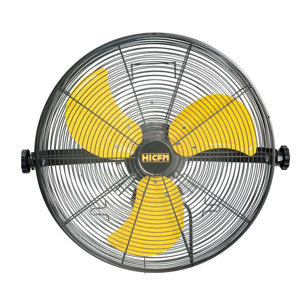 WOCK HICFM 18 in. Yellow Wall Mounted Fan, 4600 CFM 3-Speed TEAO Motor ...