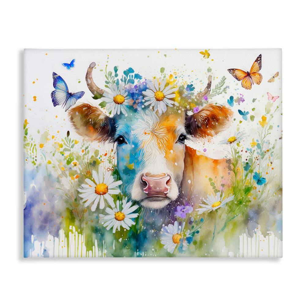 Stupell Industries Modern Cottage Cow by Alina Georgescu Unframed ...