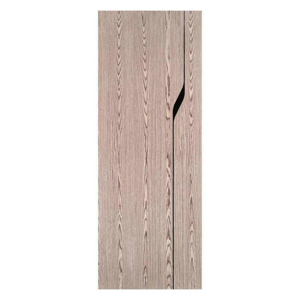 VILLAR HOME DESIGNS 28 in. x 84 in. Solid Core Dark Oak Natural Wood ...