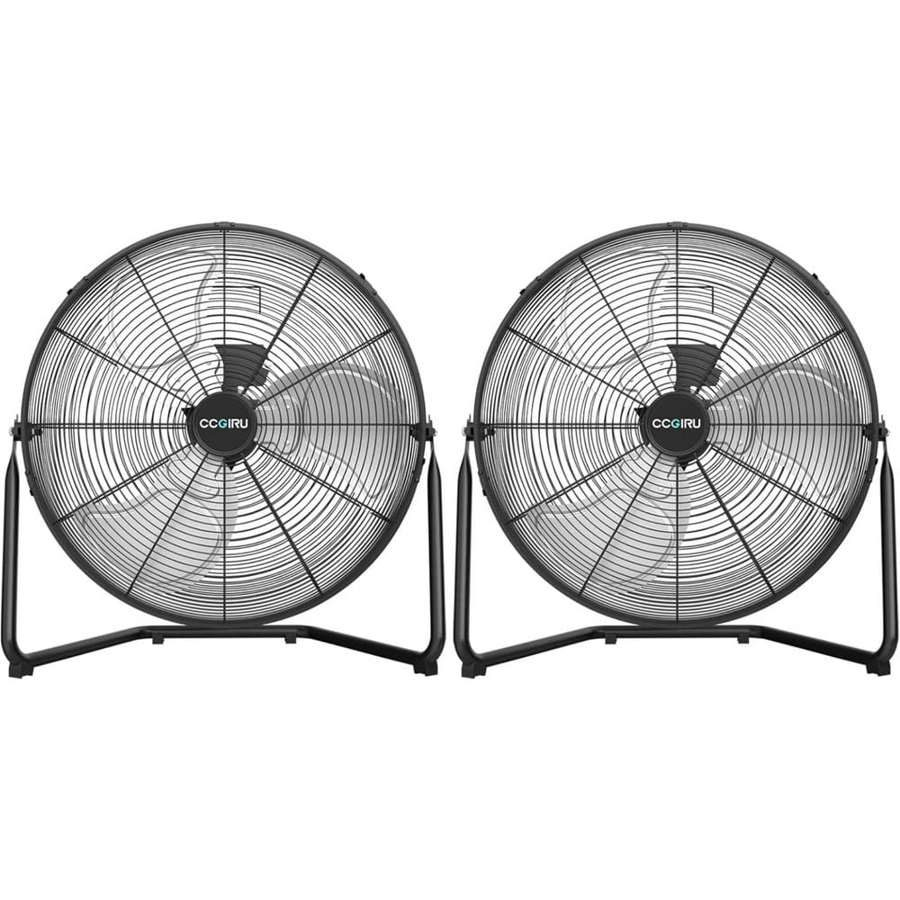 Atemomen 20 in. 3 Fan Speeds Floor Fan in Black with 360° Tilt, Built-in Handle, Heavy Duty Fan ...