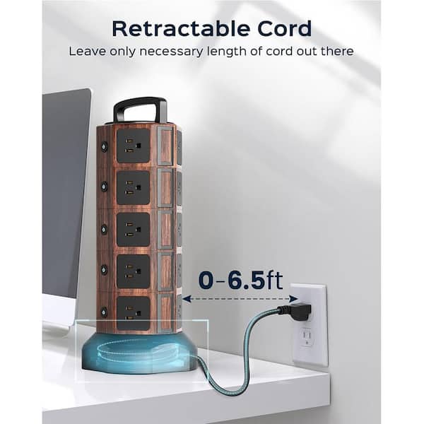 Yichuhaoxi Power Strip Tower Surge Protector 1050J 20 AC Outlets 6 USB ...