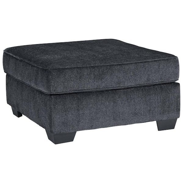 Benjara Gray Fabric Square Accent Ottoman BM213382 - The Home Depot