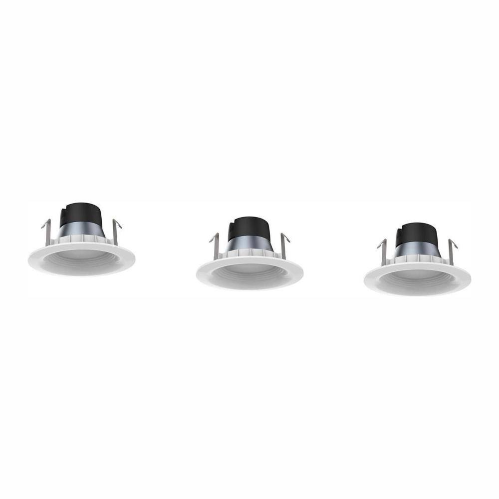 EcoSmart 4in. White Integrated LED Recessed Trim (3-Pack) DL-N14A9FR1 ...