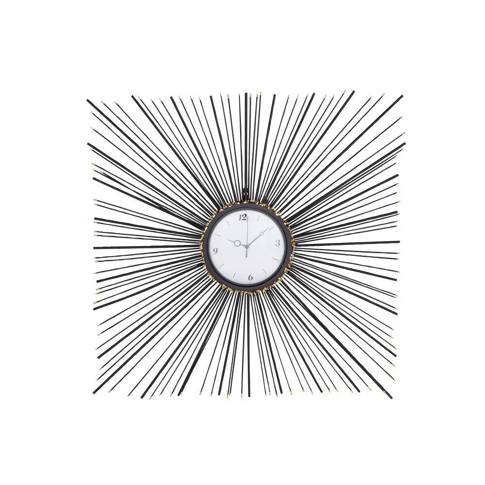 Litton Lane Contemporary 28 in. x 28 in. Iron Square Sunburst Wall ...