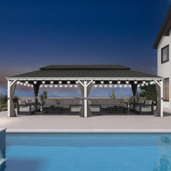 Reviews for PURPLE LEAF 14ft. x28 ft.White Luxury Aluminum Frame ...