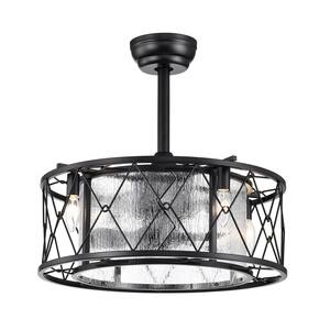Edvivi Ella 52 in. Indoor Matte Black Glam Ceiling Fan with Crystal ...