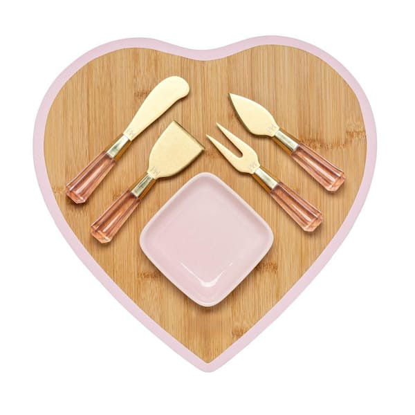 Esepony 6-Piece Bamboo Cheese Board and Charcuterie Serving Set with ...
