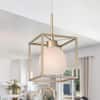 Uolfin Modern Lantern Island Pendant Light Eicy 1-Light Gold Cage ...
