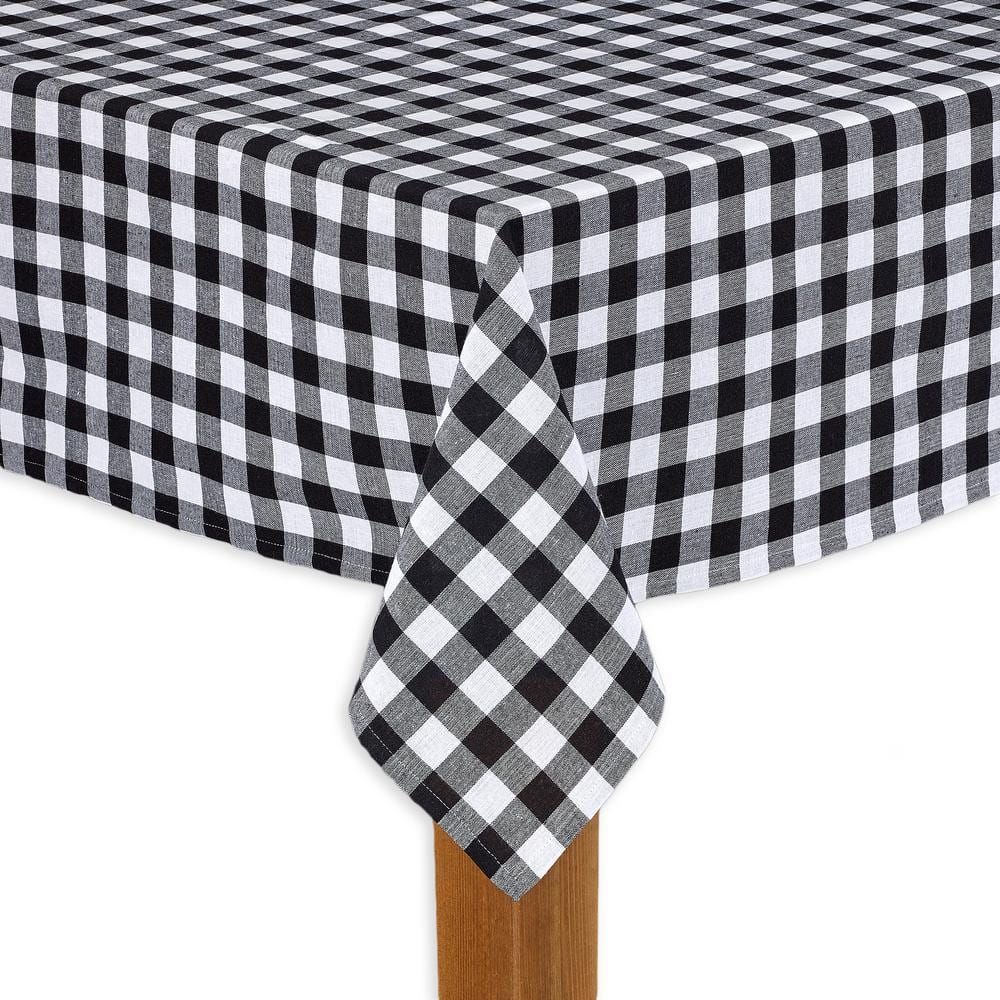 Reviews for Lintex Buffalo Check 70 in. Round Black 100% Cotton Table ...
