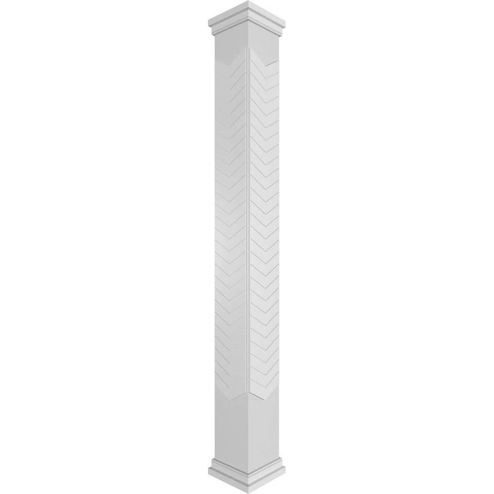 Ekena Millwork 9-5/8 in. x 8 ft. Premium Square Non-Tapered Chevron ...