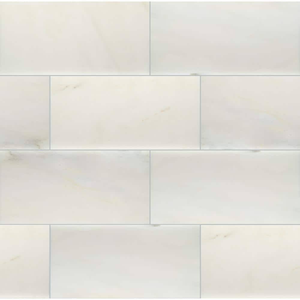 MSI Arabescato Carrara White 18 in. x 36 in. Polished Marble Look Floor ...