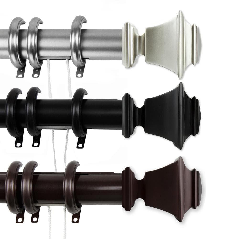Rod Desyne 48 in. - 84 in. Bach Decorative Traverse Rod with Rings in ...