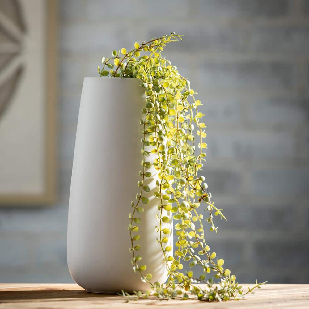 SULLIVANS 12 in. Matte Ivory White Tapered Vase CM3098 - The Home Depot