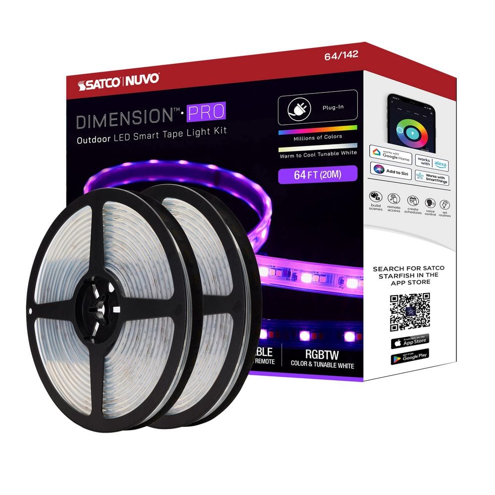 SATCO Dimension Pro Outdoor 64 ft. Plug-In 68W Dimmable IP65 Color ...