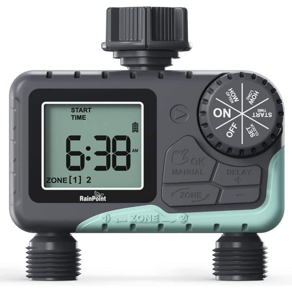 Nordic Hygge Programmable 2-Zone Water Timer for Garden Sprinkler Hose ...