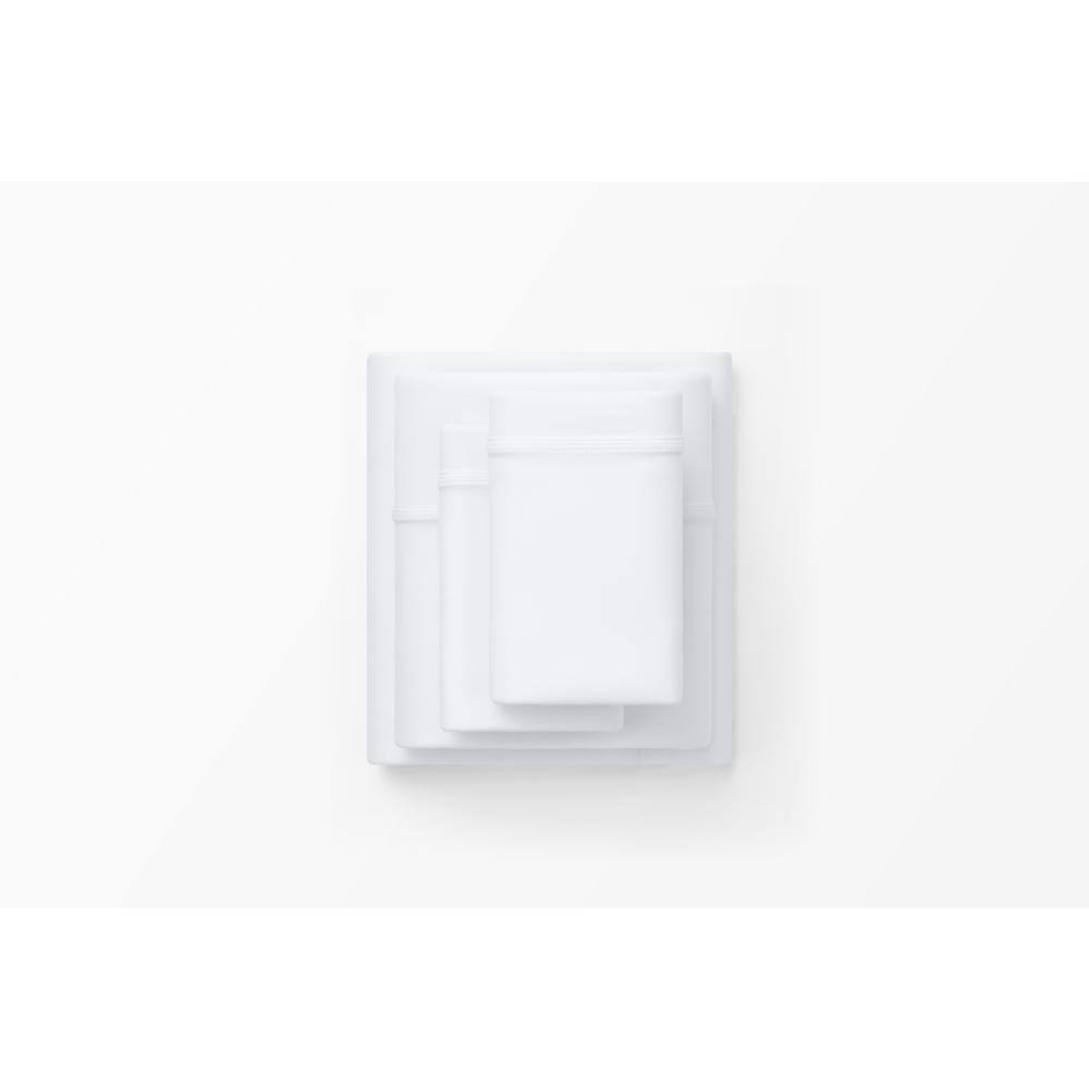 PURPLE SoftStretch 4-Piece True White Solid Split King Bamboo Sheet Set ...