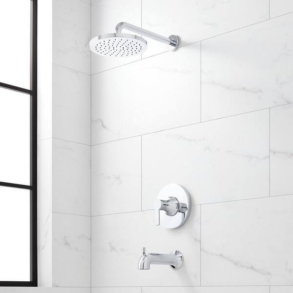 SIGNATURE HARDWARE Lentz Single Handle 1-Spray Shower Faucet 1.8 GPM ...