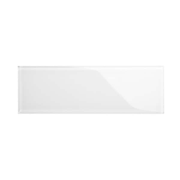 Reviews for Giorbello Bright White 4 in. x 12 in. x 8mm Glass Subway ...