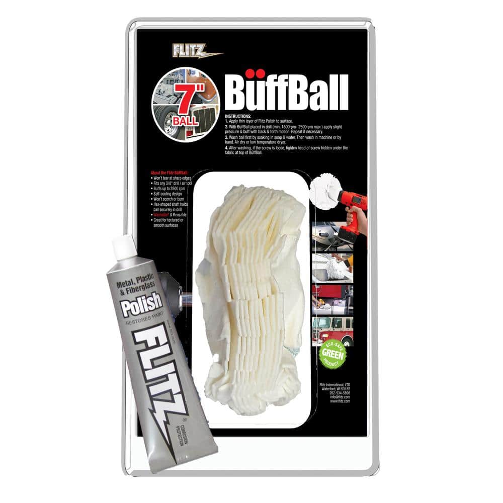 Flitz 7 in. X-Large White Original Buff-Ball in Clamshell WB 201 - The ...