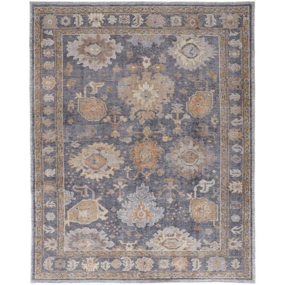 HomeRoots 5 ft. x 8 ft. Blue, Gray, Tan Abstract Area Rug 2000567828 ...