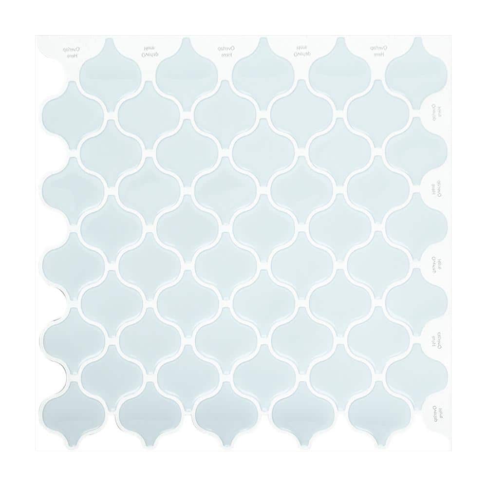 Vsmile 10 in. x 10 in. x 0.04 in. Light Blue Peel and Stick Vinyl Wall ...