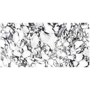 Ivy Hill Tile Magnus Wave 4 in. x 0.39 in. Matte Porcelain Marble Look ...