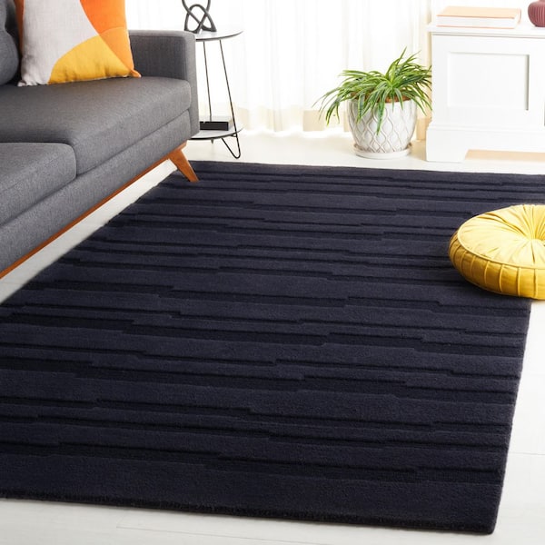 SAFAVIEH Chatham 5 ft. x 8 ft. Black Solid Color Area Rug CHT301Z-5 ...
