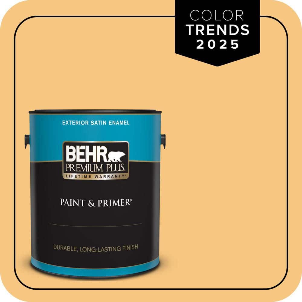 BEHR PREMIUM PLUS 1 gal. #PPU6-07 Jackfruit Satin Enamel Exterior Paint ...