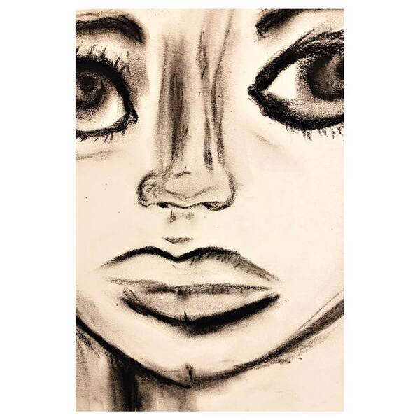 Wide Eyes in Charcoal by Sarah Wahl 1-Piece Unframed Canvas Drawing ...