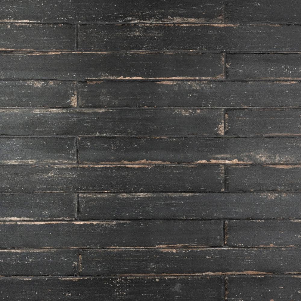 Merola Tile Retro Nero 2-3/4 in. x 12 in. Porcelain Floor and Wall Take ...