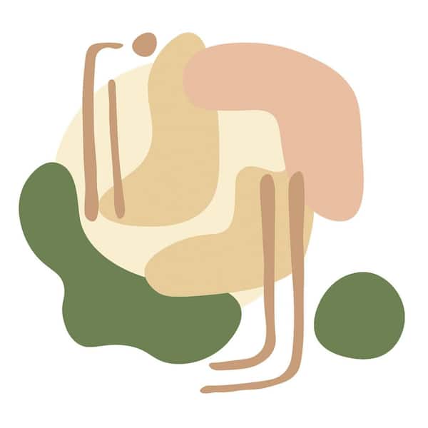 24.41 in. x 30.62 in. Soft Amoeba Multicolor Matte Modular Mural Peel ...