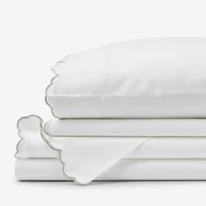 The Company Store Company Cotton Embroidered Scallop Light Blue Sateen ...