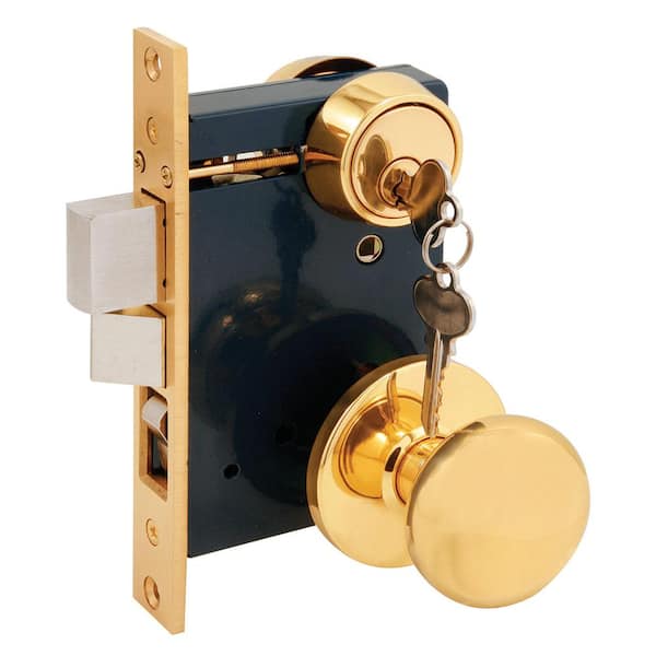 Prime-Line 2-1/2 in. Backset, Entrance Mortise Lockset, Wrought Solid ...