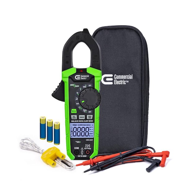 Commercial Electric 400 Amp AC True RMS Digital Clamp Meter with Temperature CMM-2055 - The Home ...