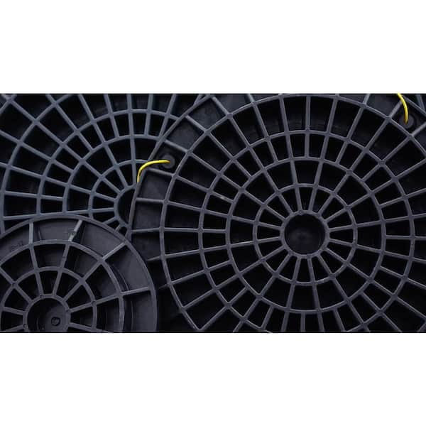 FootingPad 20 in.x 20 in. x 2.5 in. 9 lbs. Round Composite Block Post ...