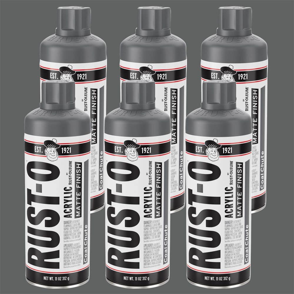Rust-O 11 oz. Rust-O Matte Coal Chute Spray Paint (Case of 6) 392224 ...