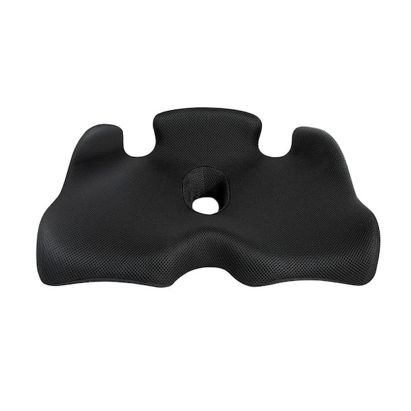 Black Memory Foam Seat Cushion with Non-Slip Bottom for Office Chair ...