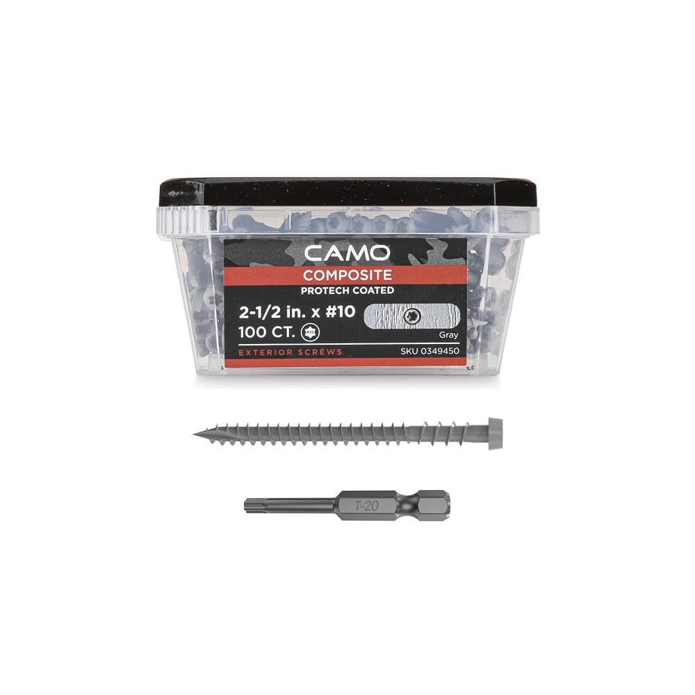 CAMO #10 2-1/2 in. Gray Star Drive Trim-Head Composite Deck Screw (100 ...