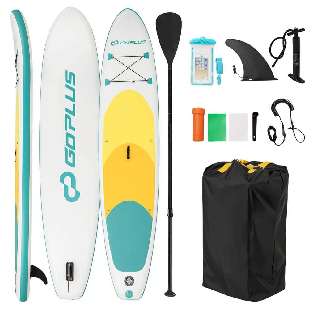 Costway 11 ft. Inflatable Stand Up Paddle Board whth Accessories Paddle ...