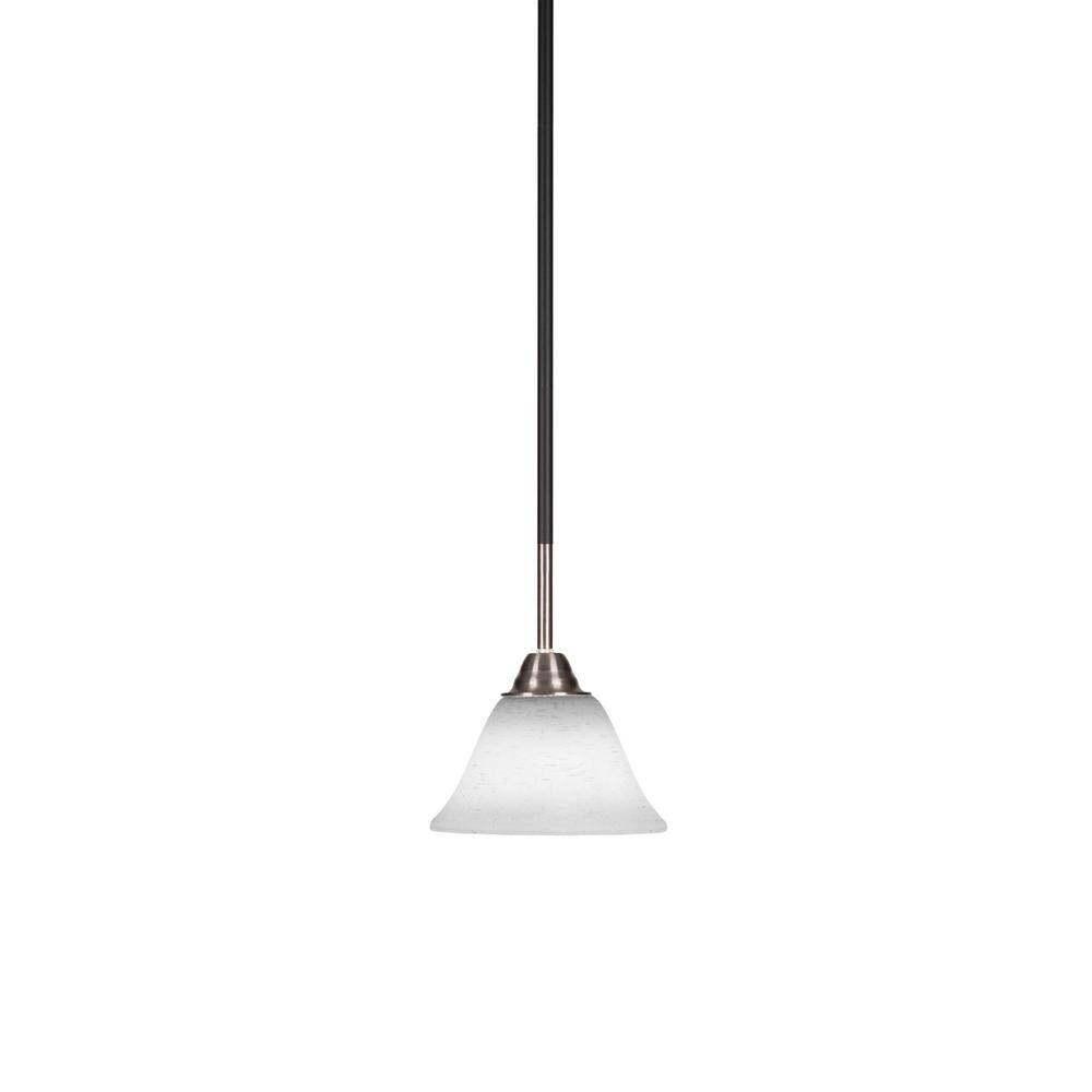 Madison 100-Watt 1-Light Matte Black & Nickel Shaded Pendant Light with ...