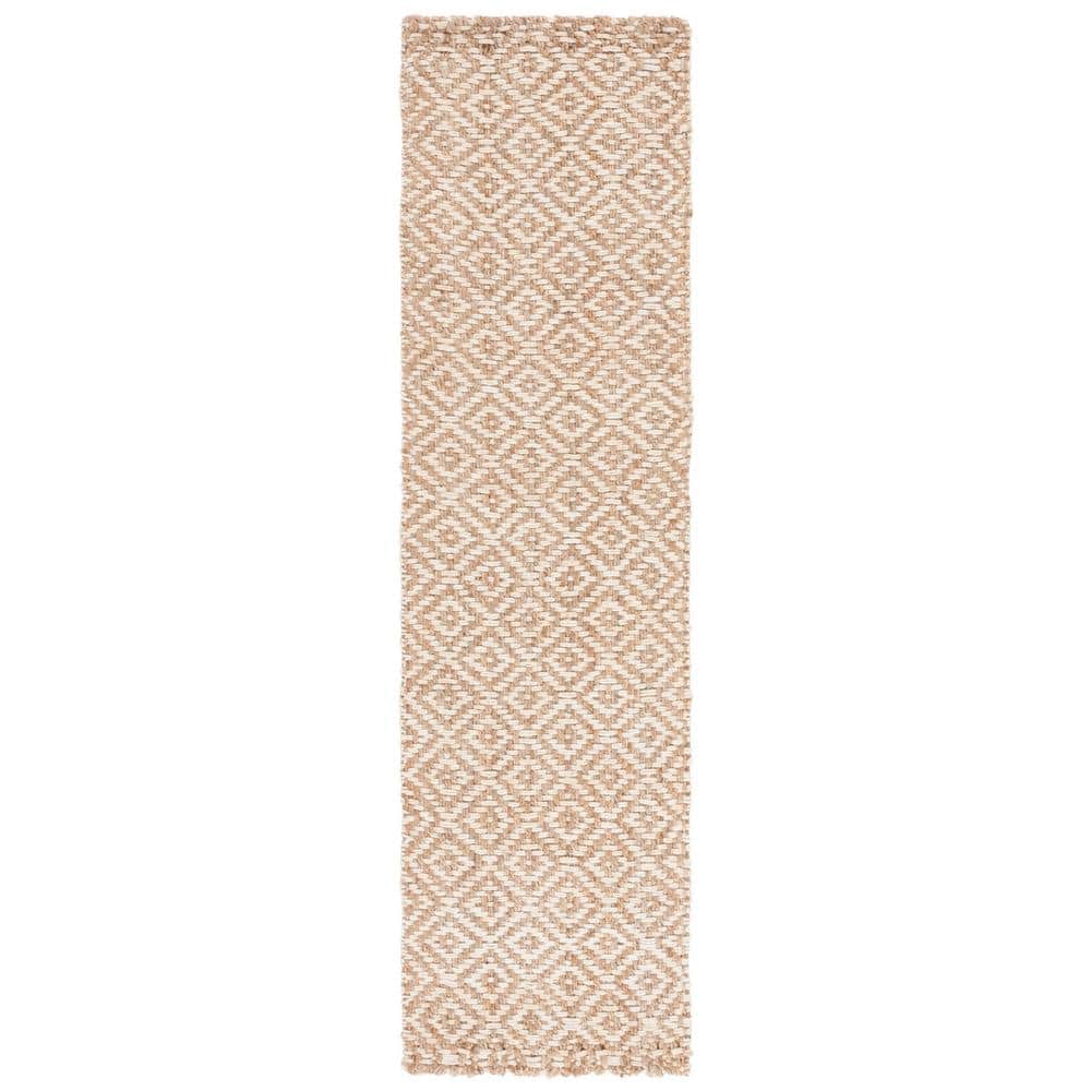 SAFAVIEH Martha Stewart Ivory/Natural 2 ft. x 8 ft. Border Concentric ...