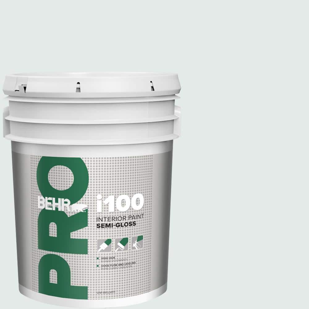 BEHR PRO 5 gal. #PWN-27 Blue Opal Semi-Gloss Interior Paint PR17005 ...