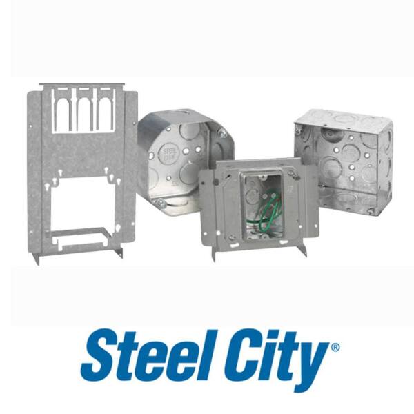 Steel City 4 in. Square Metal Box 1/2 in. and 3/4 in. Knockouts ...