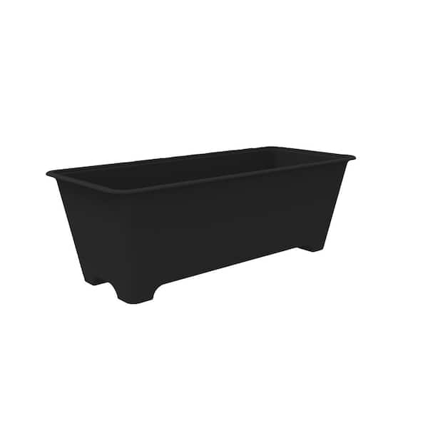 Vigoro 27 in. Antonella Black Plastic Rectangular Window/Deck Planter ...