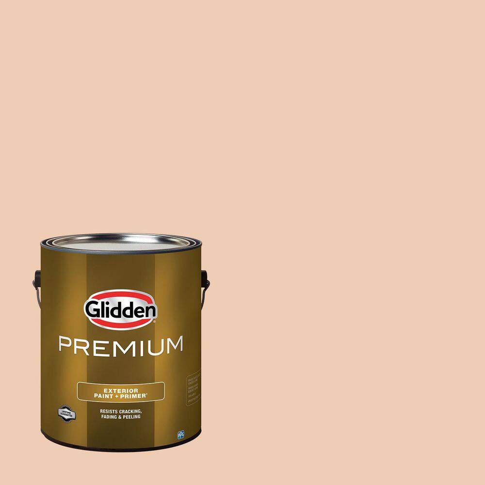 Glidden Premium 1 gal. PPG1201-3 Peach Darling Flat Exterior Latex ...